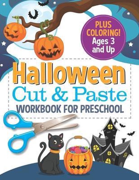 Cut and Paste Preschool Workbook- Halloween Cut and Paste Workbook for ...