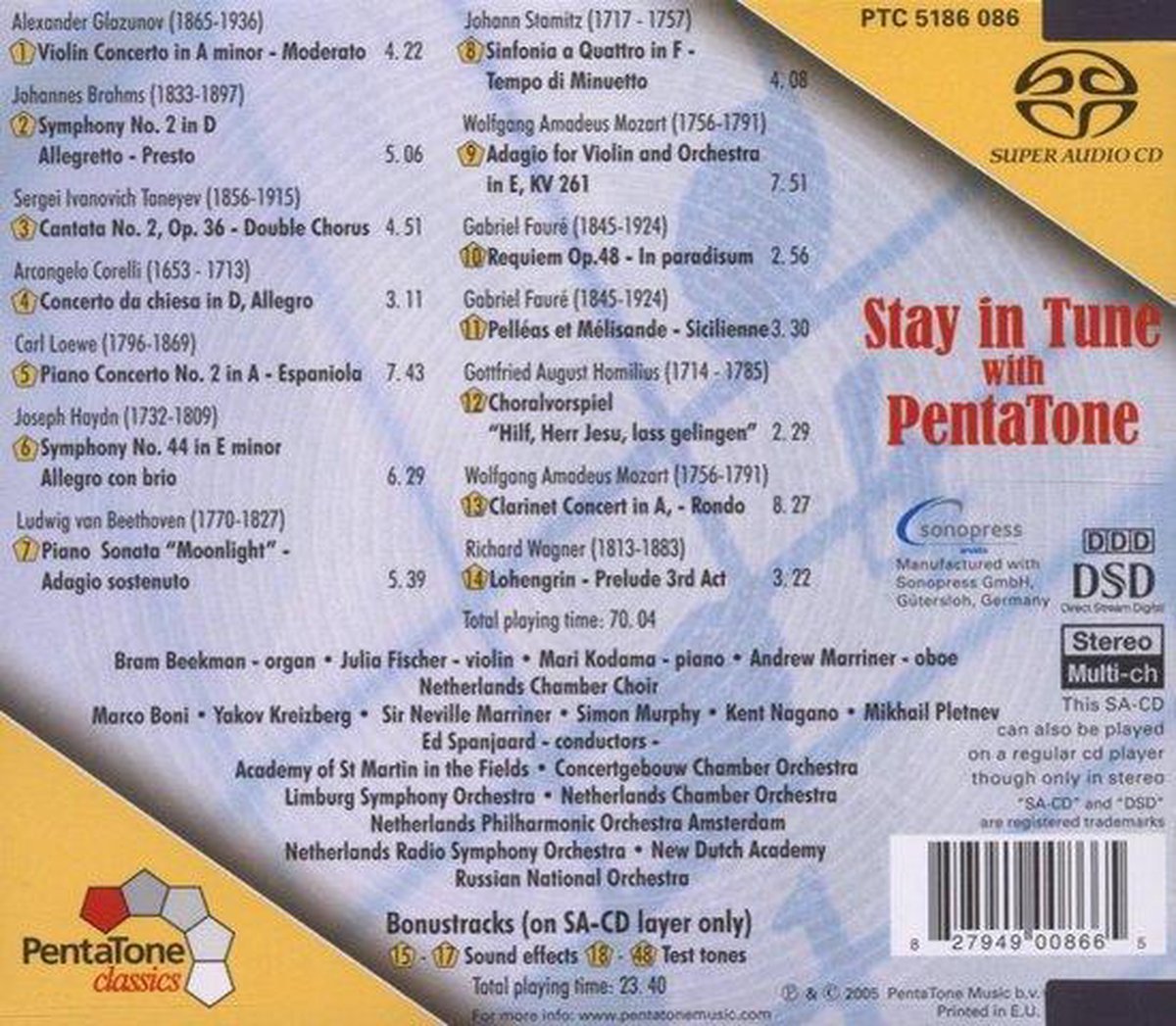 Stay In Tune With Pentatone Super Audio Cd Sampler, Roos, Björn O ...