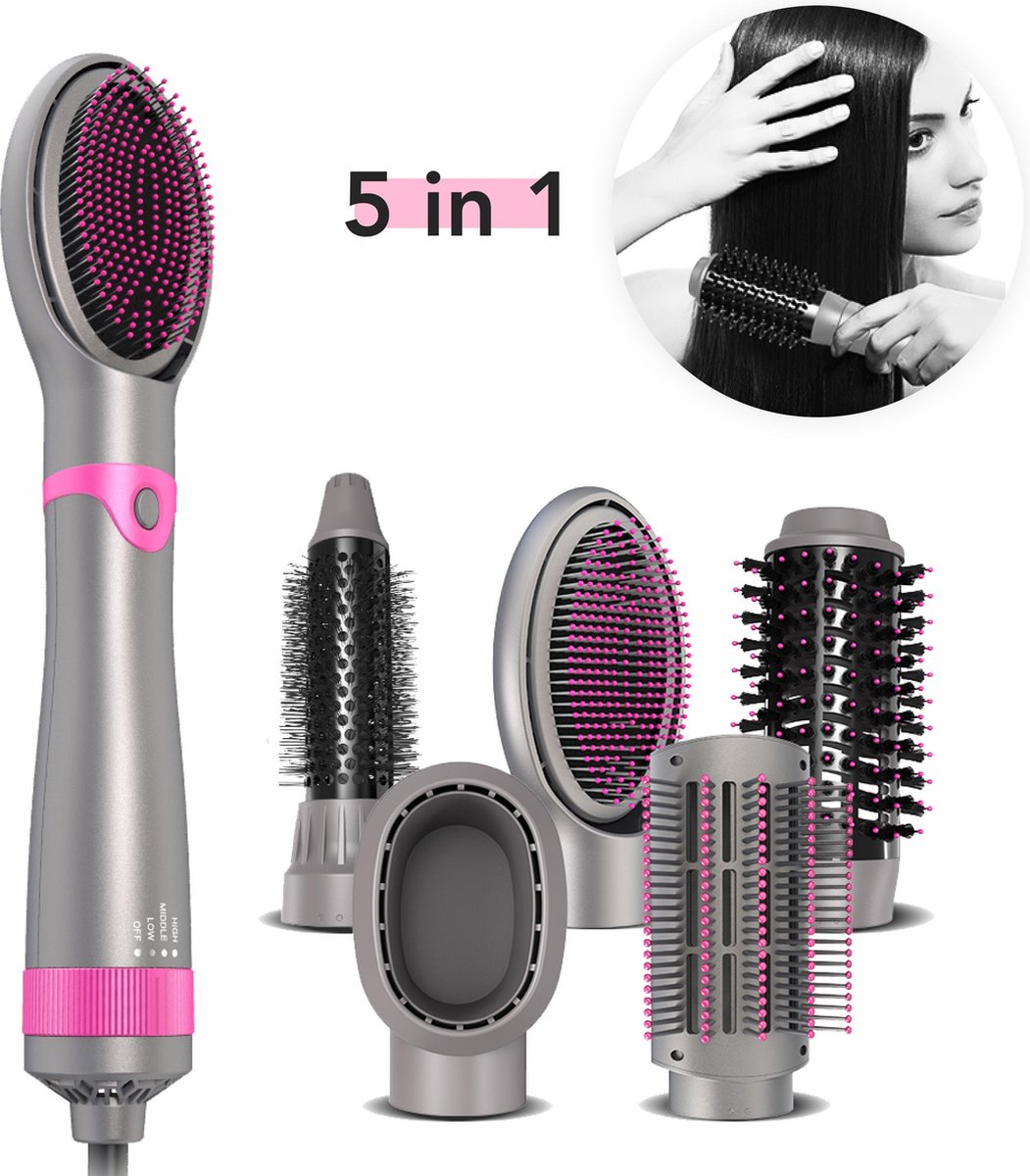 Fohnborstel 5-in-1 - Fohn - Haardroger & Haarborstel - Krulborstel ...