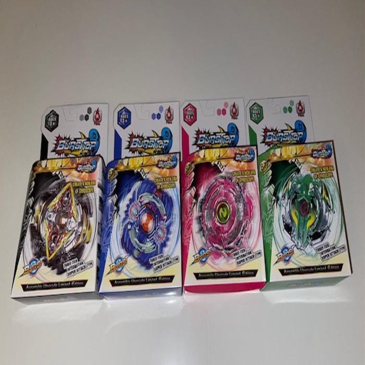 4 Burst Top Force/ Bey Blade/ Spin Tol Bey Blade/ God Layer System ...