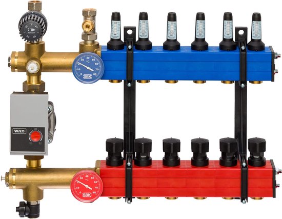 Komfort SBK 4801 verdeler vloerverwarming bovenaansluiting met ...