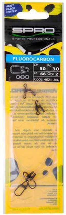 Spro Matt Black Leader Fluorocarbon - 25 cm - 15 kg | bol.com
