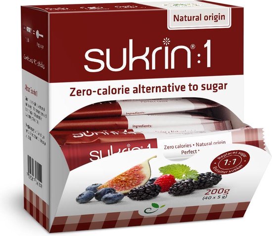 Sukrin:1 Sticks (40 stuks) - Bevat Erythritol - Natuurlijke ...
