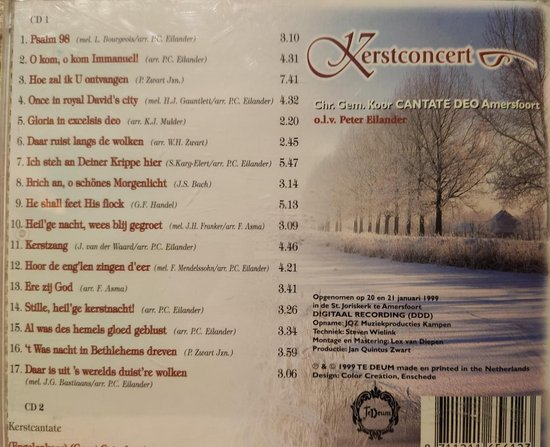 Kerst 2 CD / dubbel CD Kerstconcert Cantate Deo Amersfoort o.l.v. Peter Eilander /... | bol