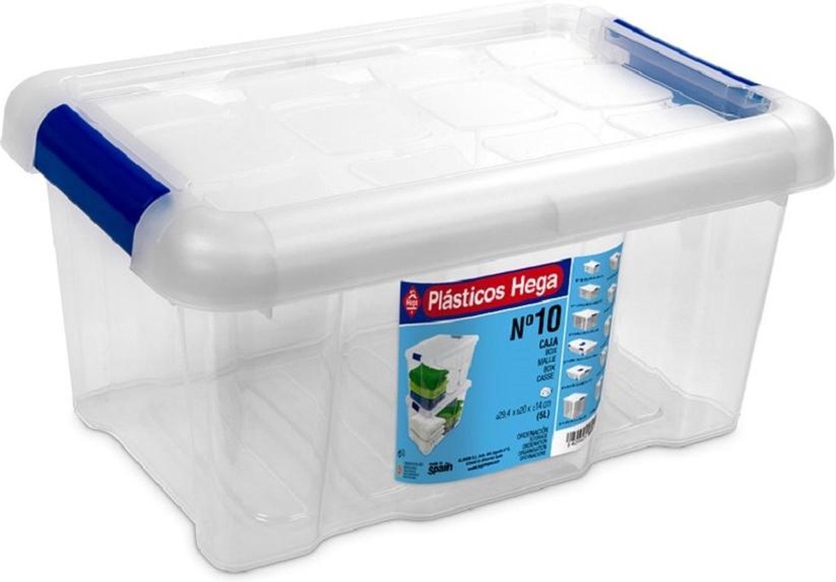 2x Opbergboxen/opbergdozen met deksel 5 liter kunststof transparant ...