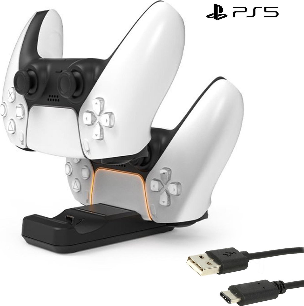 FineResult Playstation 5 (PS5) Controller Laadstation - Inclusief USB ...