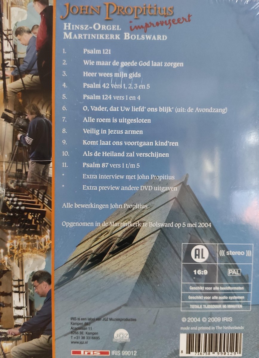 DVD John Propitius improviseert / Hinsz orgel Martinikerk Bolsward ...