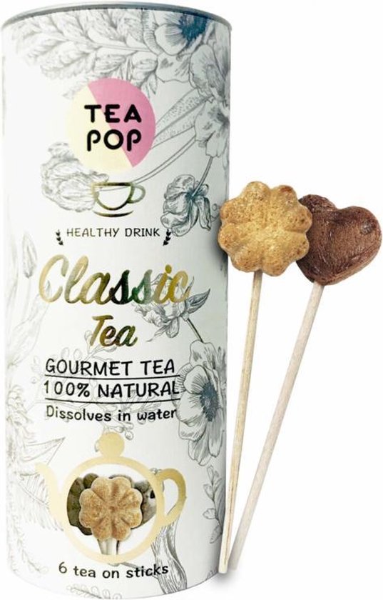 Tea Pop set 6 stuks - Classic Blend Tea-Pop Tea Crystal 100% Natural | bol