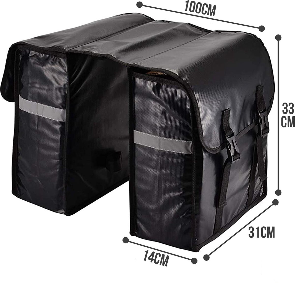 Strex Dubbele Fietstas 28L - Waterdicht - Incl. Reflecterende Streep ...
