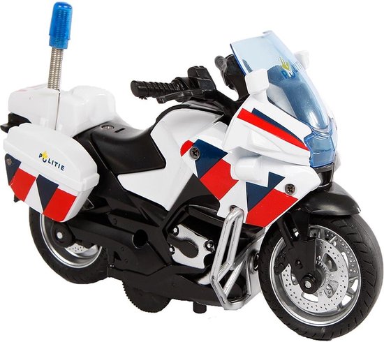 2-Play Police Motorcycle Nl Pull-Back Boys 13 Cm White/Black | bol