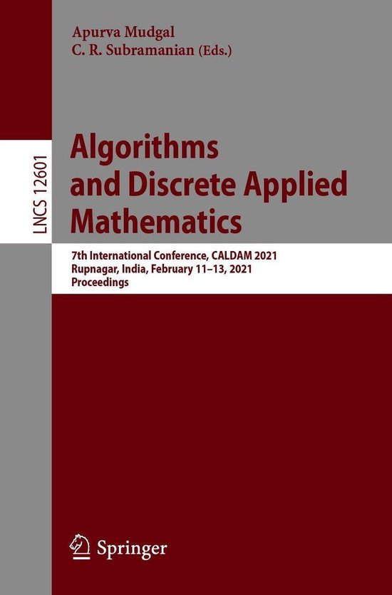 Lecture Notes In Computer Science 12601 Algorithms And Discrete
