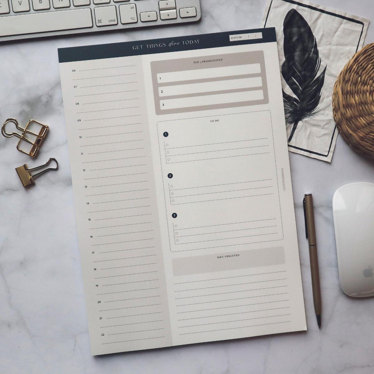 LGTDTY - Dagplanner - Productiviteitsplanner - A4 - Ongedateerd | bol.com