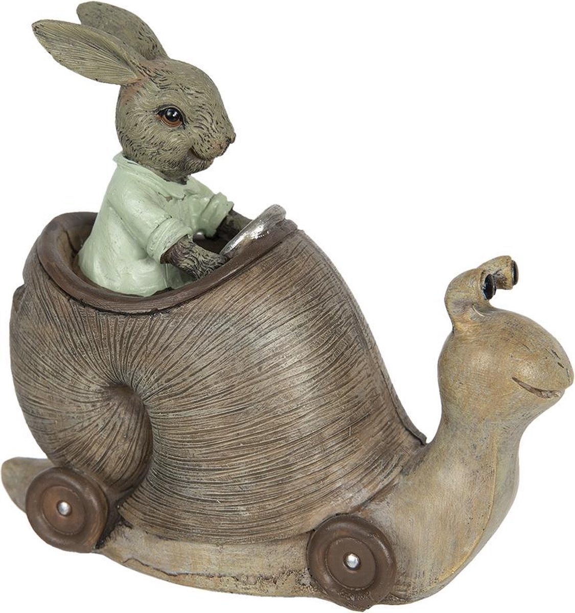 Clayre & Eef Beeld Slak 15x7x13 cm Grijs Kunststof Woonaccessoires ...