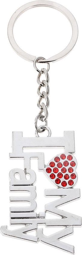 Melady Sleutelhanger Zilverkleurig Metaal Sleutelhanger met Koord ...