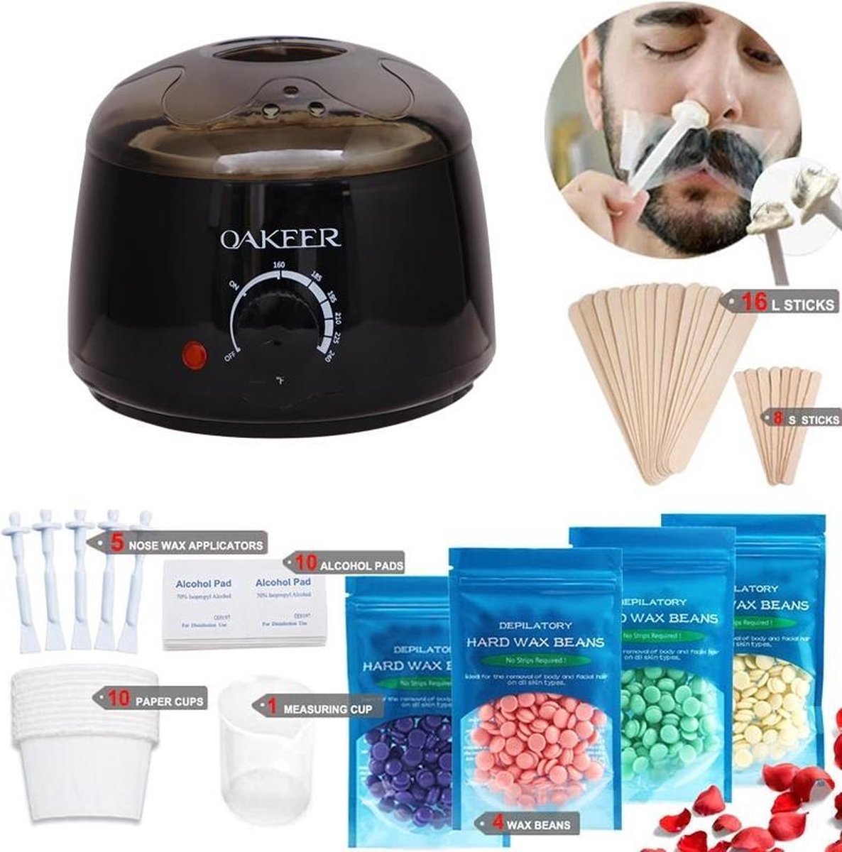 Wax ontharingsset - wax verwarmer - waxbonen en spatels - startersset ...
