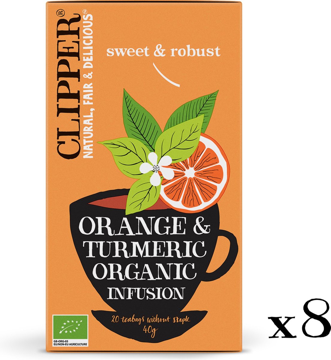 Clipper Orange & Turmeric Organic Herb Tea - 8 x 20 zakjes - NL-BIO-01 ...