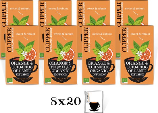 Clipper Orange & Turmeric Organic Herb Tea - 8 x 20 zakjes - NL-BIO-01 ...
