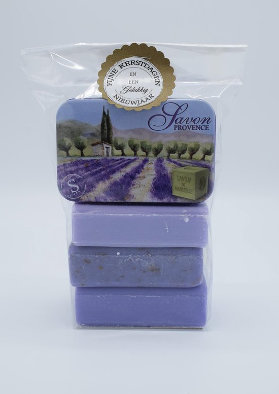 3 Savon De Marseille 125 Gram Lavendel Blikje Echte Natuurlijke