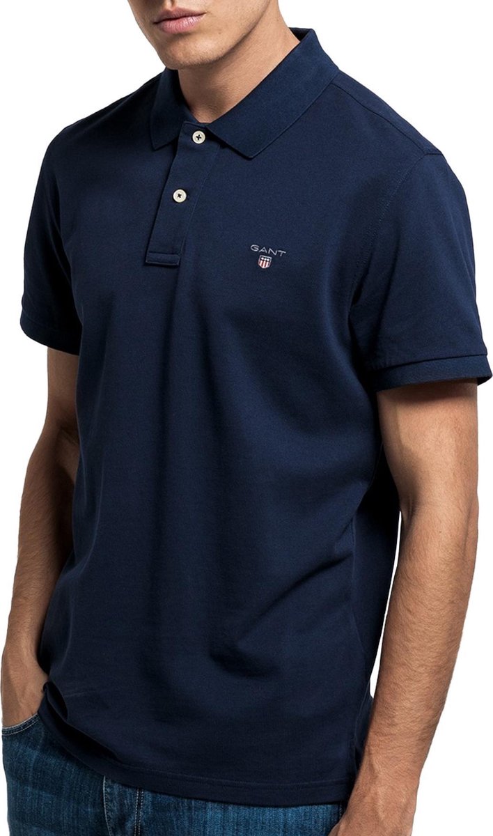 Gant Gant Original Pique Rugger Poloshirt - Mannen - donkerblauw | bol.com