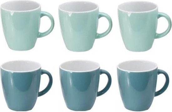 Senseo mokje 2 kleuren, 160 ml, 6 stuks, blauw, mintgroen | bol.com