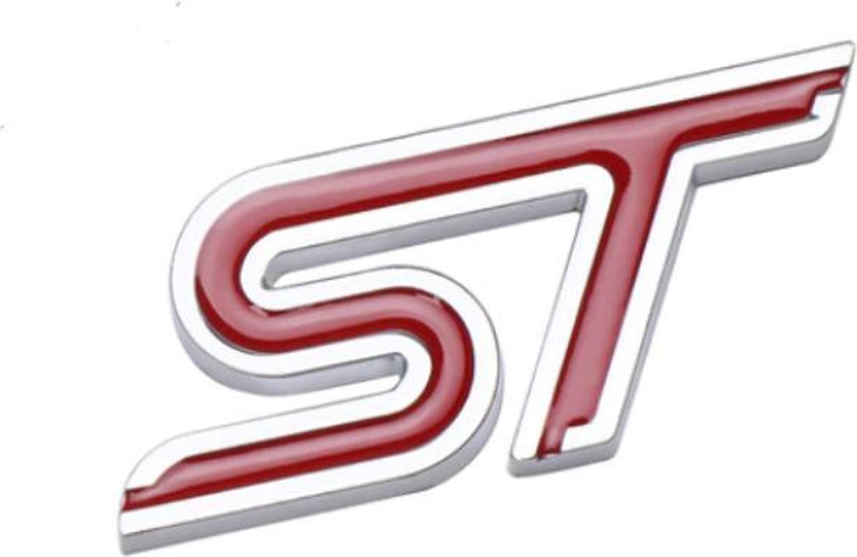 Ford ST | sticker embleem logo | metaal rood chrome | achterkant ...