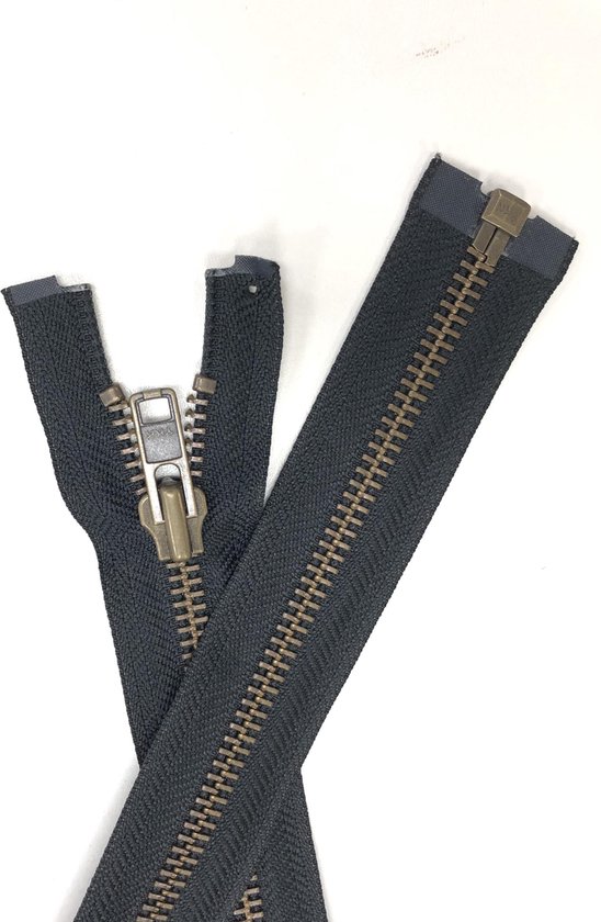 YKK rits, Deelbare rits oud messing (brons)zwart 80 cm (maat 8) | bol.com