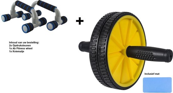 Buikspierwiel – Opdruksteunen – Ab wheel – Push-up grips – Fitness ...