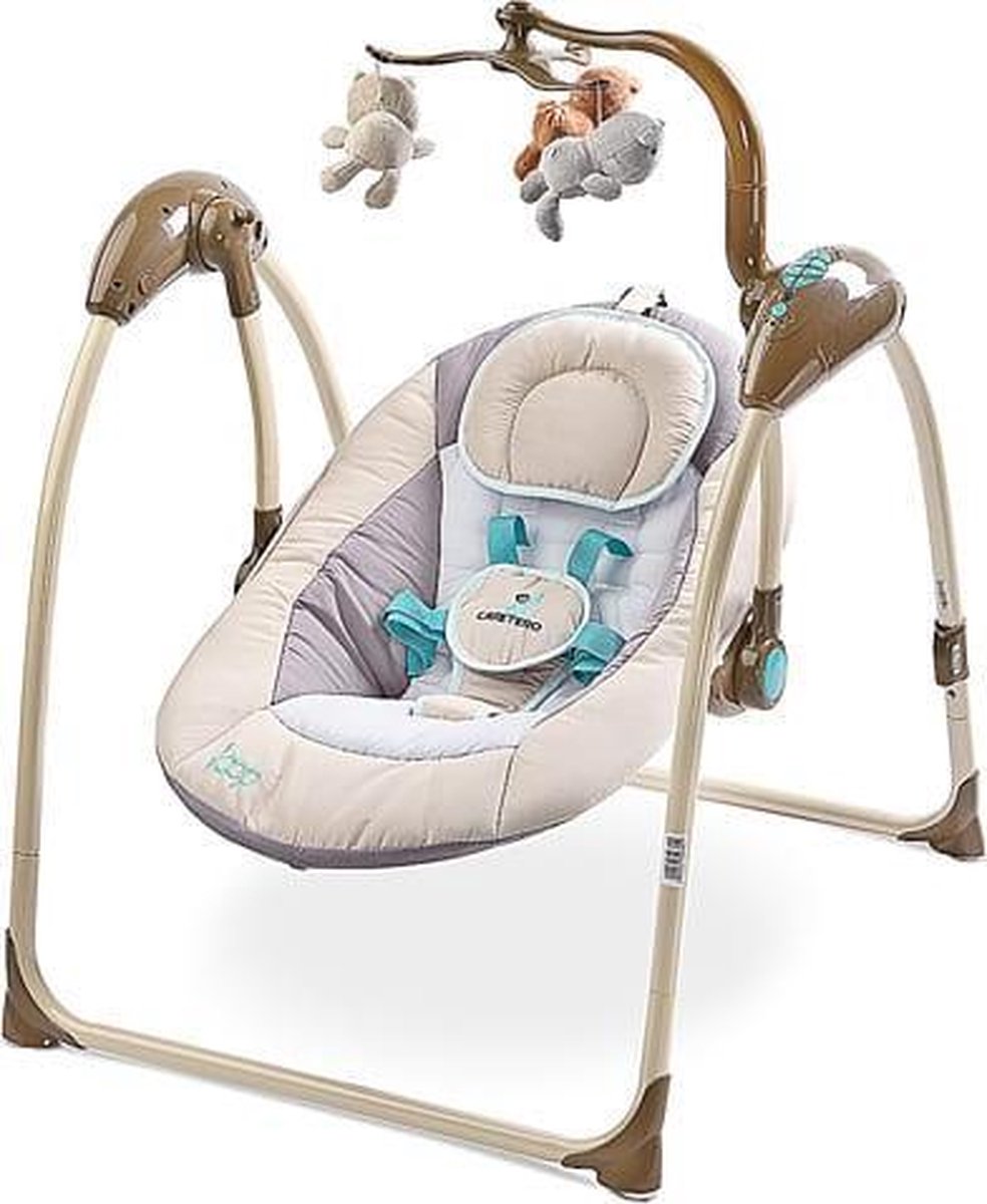 Balançoire bébé électrique, chaise berçante Caretero Loop beige | bol.com