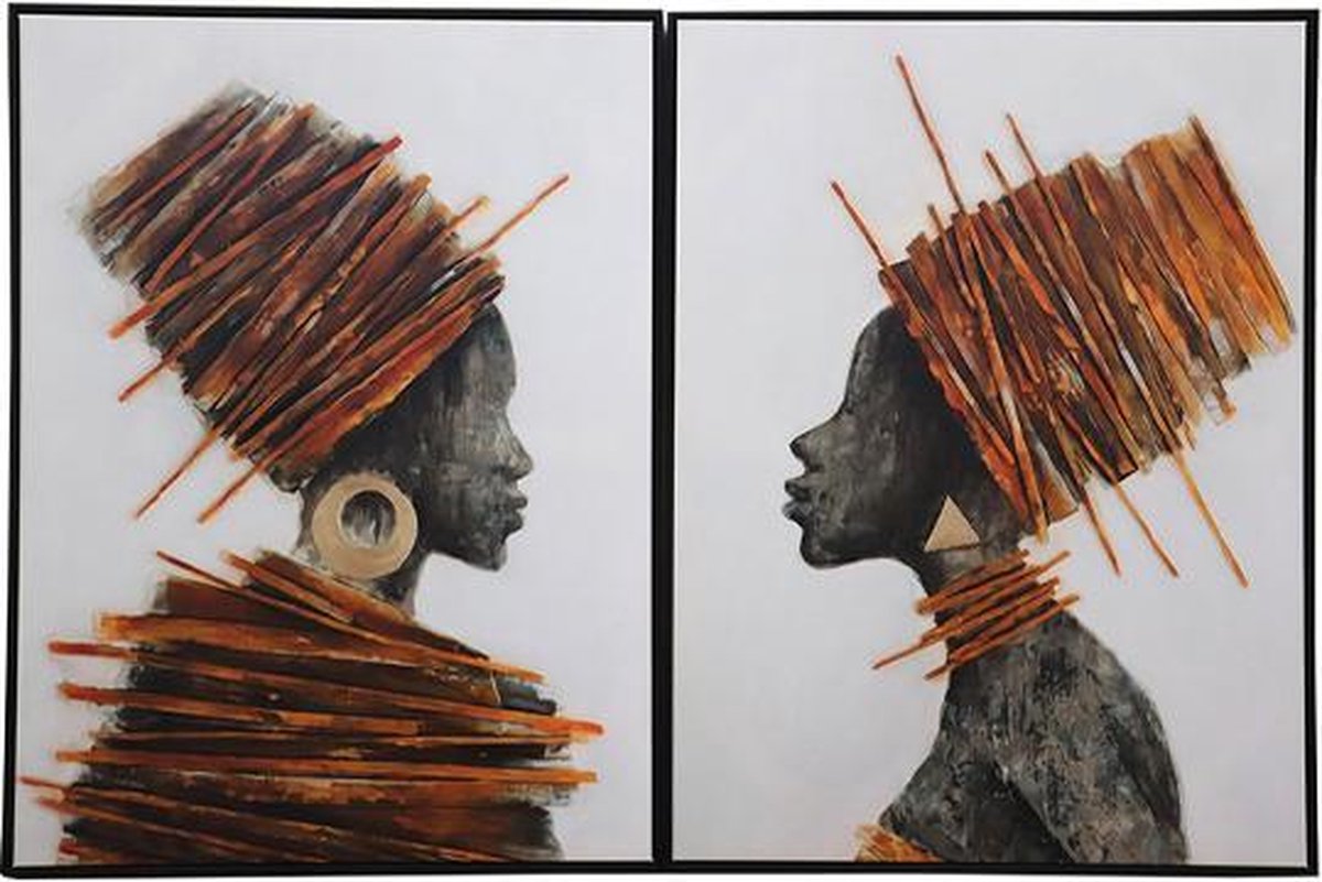 WOONENZO - Schilderij - Afrikaanse vrouwen - Afrikaanse schilderij | bol.com
