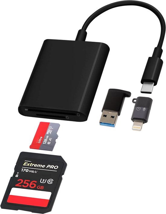 Nuvance SD Kaart Lezer - SD Kaartlezer USB C - Card Reader - Incl. Usb ...