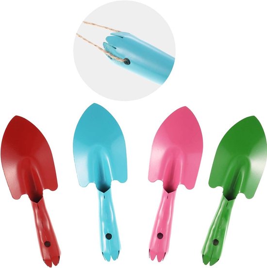 Set van 4 Metalen Mini Ronde Schoppen Tuingereedschap voor Bloemen en ...