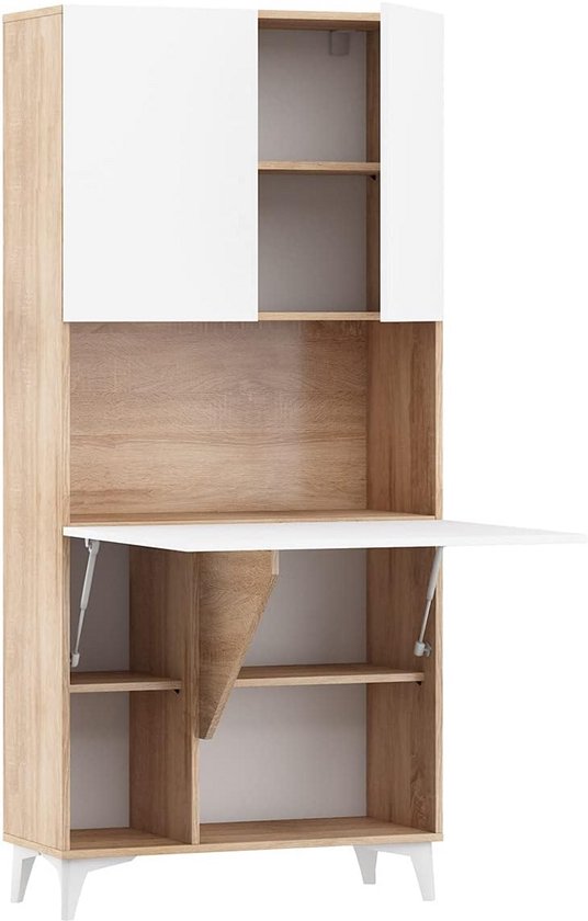 Inklapbaar Wandbureau met Planken voor Thuiswerken en Kantoor | bol