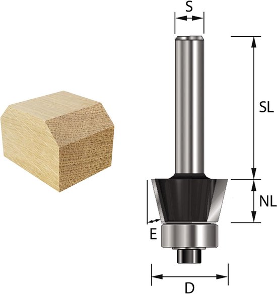 Schuine Frees Hout met Lager - 8mm Schroefdraad | bol