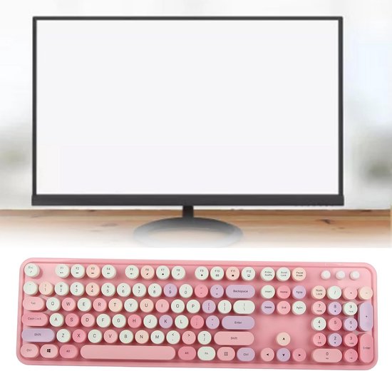 2.4GHz Draadloos Toetsenbord en Muis Set – Ergonomisch & Stiller – Plug ...