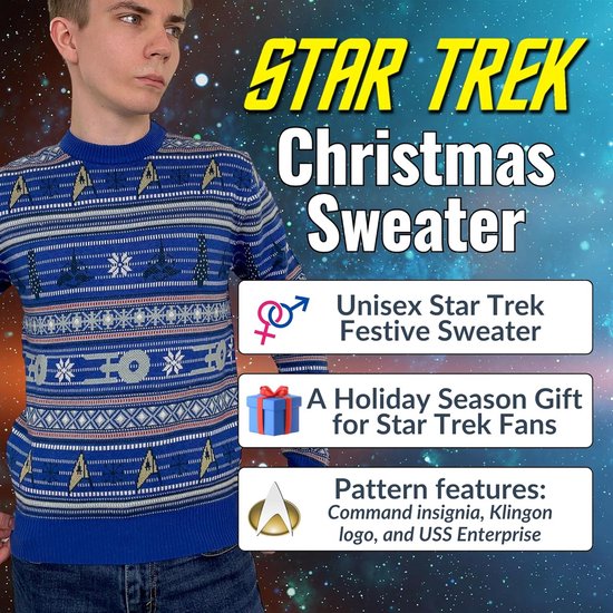Kersttrui Star Trek thema - Feestelijke Unisex Sweater met Klassieke ...