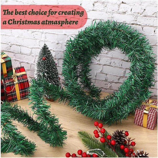 Kerstslinger 5,5 meter voor binnen en buiten decoratie, groene ...