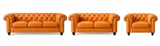 Chesterfield Banken 1-2-3 Zits - Cognac Vintage - Set - Bank - Sofa ...
