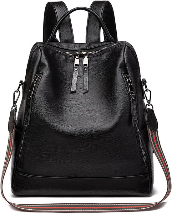 Moderne Dames Rugtas en Crossbodytas van PU Leer met Korte Hengsels | bol