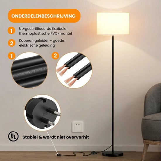 Glowy Vloerlamp Zwart - Staande Lamp - Inclusief LED (3 Kleuren ...