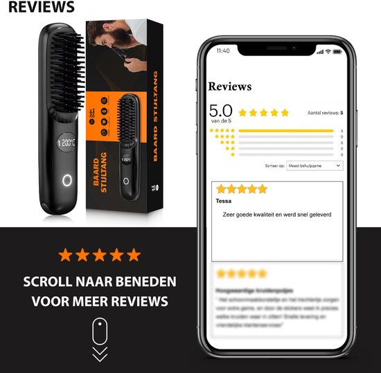 Aydin Online® Baard Stijltang – Draadloos & Oplaadbaar – 3 ...