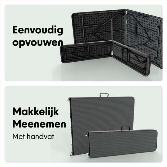 LifeGoods Inklapbare Picknickset - 180cm x 74cm - Tuintafel met 2 ...