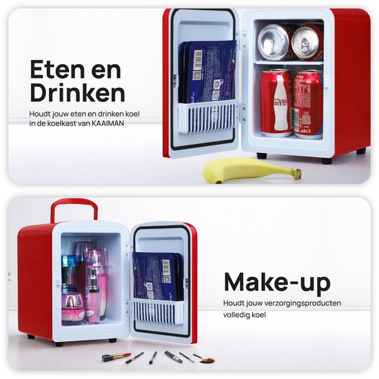Kaaiman® Mini Koelkast 4L - Kleine Koelkast 12V/220V - Cosmetische ...