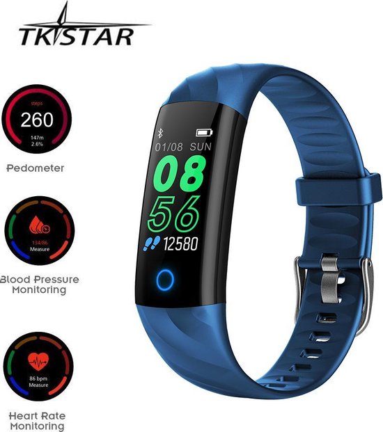 TKSTAR Bluetooth Smart Watch Armband Fitness Tracker Met Hartslagmeter ...