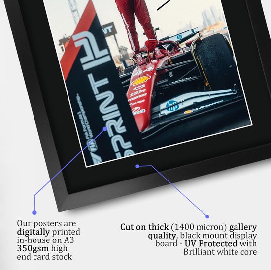 Ingelijste Formule 1 Racefans Poster met Gedrukte Handtekening - A3 | bol