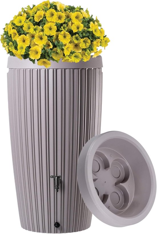 Design Regenton 240 Liter met Deksel en Kraan - UV- en Vorstbestendig ...