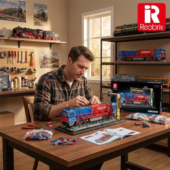 Reobrix 66021 G2000 Vracht trein retro classic bouwset | Locomotief ...