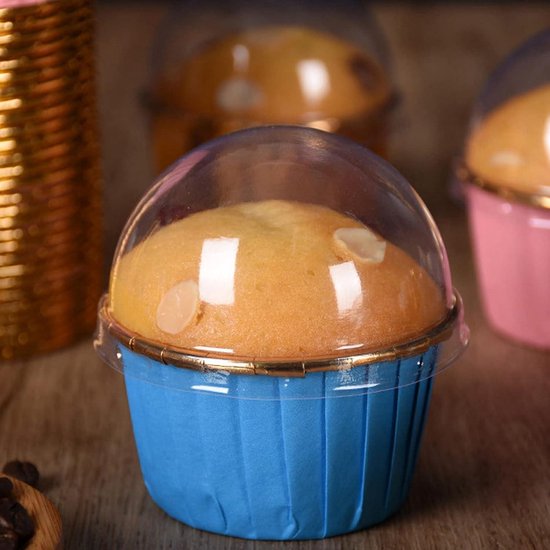 Cupcake Bakvormpjes met Deksel - 50 Stuks - Aluminiumfolie ...