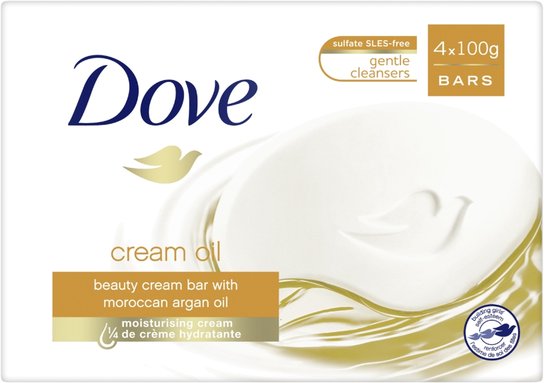 Dove – Zeep – Cream Oil Soap Bar – 4 x 100 g - Bulkverpakking - 3 stuks ...