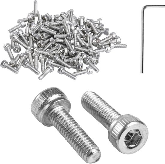 Pack van 100 M3 x 10 mm Schroeven Set - Hex Socket Cilinderschroeven ...