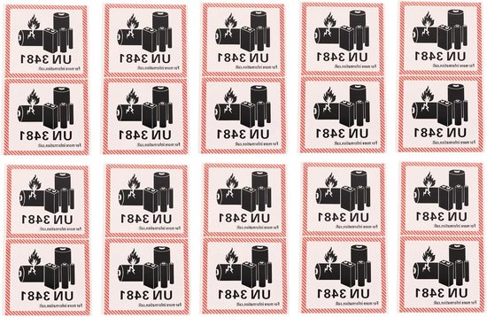 Allecto - Stickers voor batterijen - Waarschuwing transport - Batterij ...